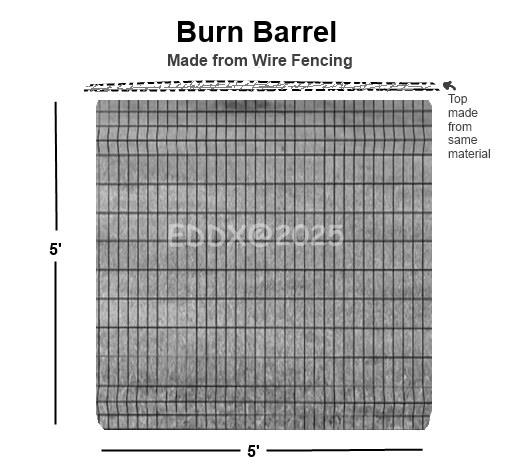 Burn Barrel made with Wire Fencing